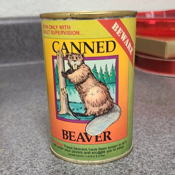 Grizzly Productions | Accents | Canned Beaver Plush Unopened Critter ...